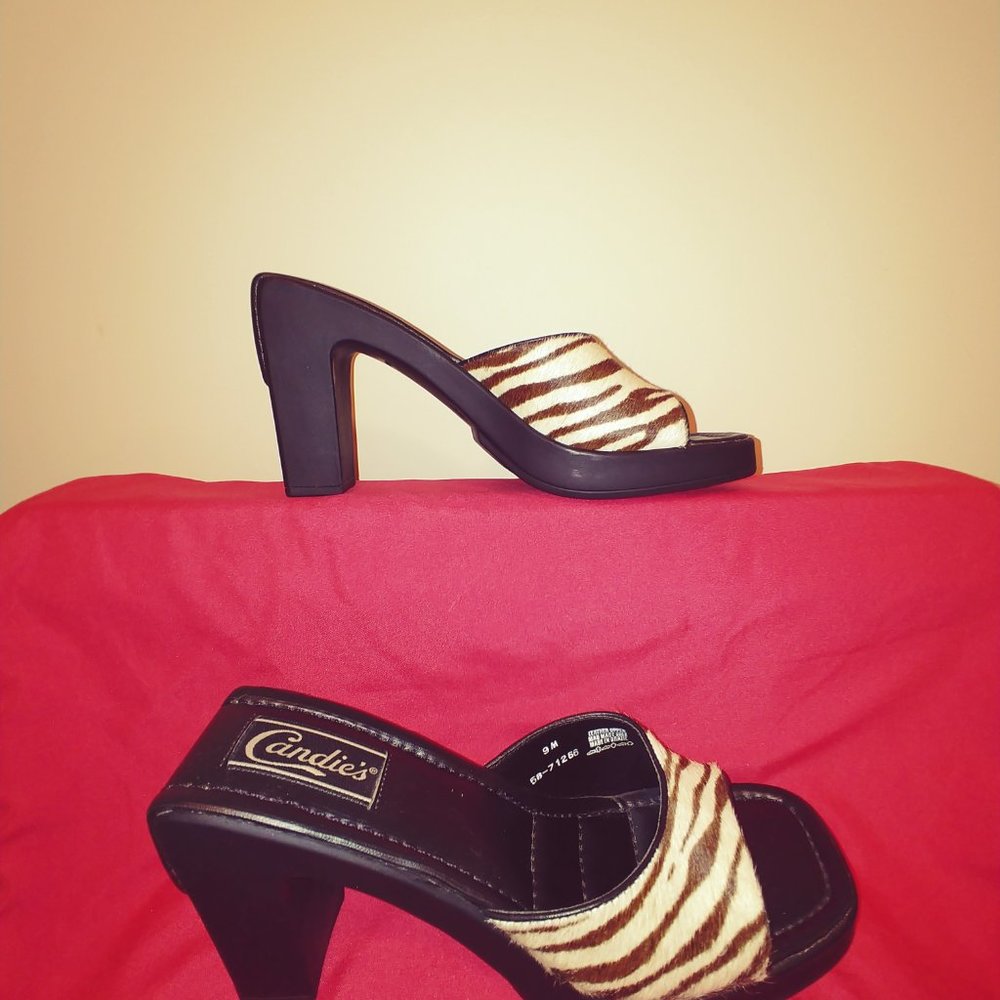 Vintage Candies Zebra Print Slides - Never Worn - Gem